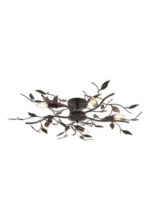 Novel Deckenleuchte Ashford, Schwarz, Gold, Metall, Uni,Uni, Blume,Blume, 16.5 cm, RoHS, CE, Lampen & Leuchten, Innenbeleuchtung, Leuchten nach R&auml;umen, Esst