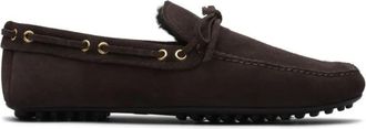 Car Shoe Loafer - Rich Suede Loafers With Moccasin Design - Gr. 6_5 - in Schwarz - f&uuml;r Damen