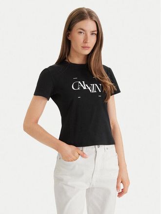 Calvin Klein Jeans T-Shirt Seasonal LV047F808G Schwarz Slim Fit