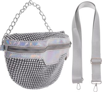 Valiclud Damen H&uuml;fttasche Silber Gl&auml;nzende G&uuml;rteltasche Leichte Crossbody Bag 7.9 Zoll Fassungsverm&ouml;gen F&uuml;r Alltag Reisen Einkaufen Elegante Bauchtasche