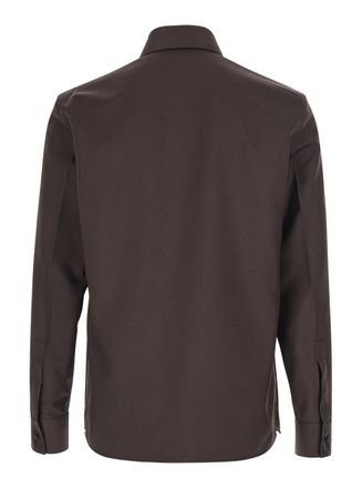 Gucci Mens Brown Shirt With Classic Collar And Horsebit Polyester