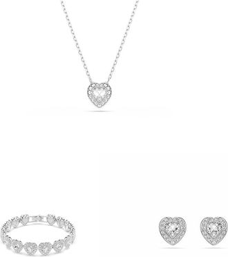 Swarovski x Ariana Grande Anhänger, Armband & Ohrringe, gemischte Schliffe, Herz, Weiß, rhodiniert