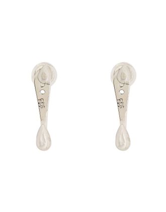 8 by YOOX SILVER FUTURISTIC DROP EARRINGS