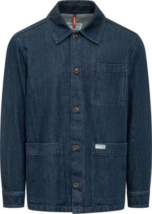 Fay Homme, Vestes, Bleu, Taille: L Veste Chemise en Denim