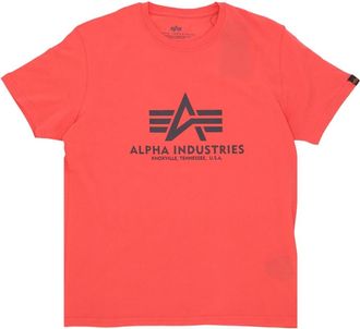 Alpha Industries Rotes Basic Tee Kurzarm T-Shirt - - Tops - Herren - Rot - M