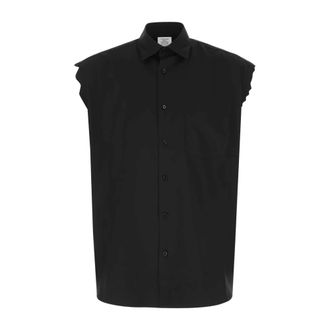 VETEMENTS Schwarzes Poplin &Uuml;bergro&szlig;es Hemd - - Blouses & Shirts - Herren - Schwarzk - XS