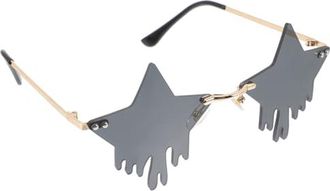 Yarnow Lunettes de Soleil sans Monture Étoile Originales Unisexe Design Irrégulier Protection UV pour Fêtes Plage et Voyages
