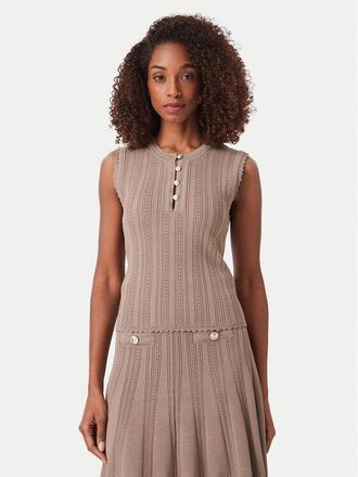 Guess Bluse W6YR24 Z0970 Dunkelbeige Slim Fit
