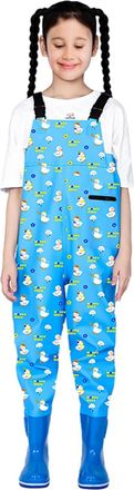 Generico Wathose f&uuml;r Kinder mit Stiefeln, Cute, Unique, leichtes Gewicht, einteilig, wasserdicht, Jagdhose und Tragen, vielseitig einsetzbar, Outdoor Indoor Ut