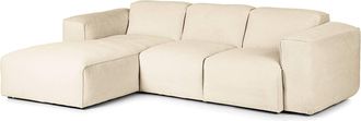 Studio Copenhagen home24 Ecksofa 3-Sitzer mit Longchair Beige Cordstoff Snor 251cm Longchair davorstehend links Modern