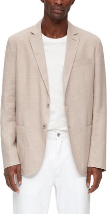 s.Oliver Slim: Leinen-Sakko mit Karomuster