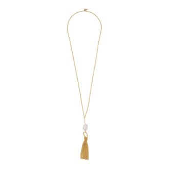 Forte_Forte Collier sculptural avec franges et perle - Femme - Accessoires - Jaune - Taille: ONE Size