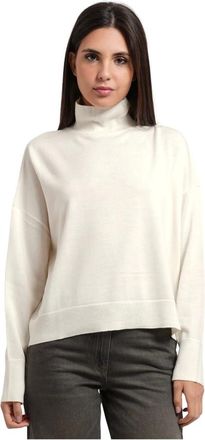 Patrizia Pepe Pull en laine &agrave; col montant - Femme - Pulls - Blanc - Taille: 42 FR