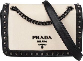 Prada Crossbody Bags - Prada Bicolor Leather Glace Crossbody Bag - Gr. unisize - in Schwarz - f&uuml;r Damen