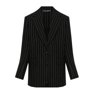 Dolce & Gabbana Oversized Nadelstreifen-Blazer - - Jackets - Damen - Schwarzk - XS