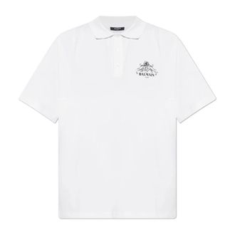Balmain Homme, Tops, Blanc, Taille: L Polo &agrave; Motif Vigne Imprim&eacute;