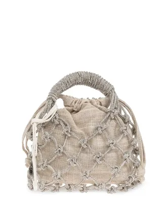 Kurt Geiger petit sac &agrave; main en macram&eacute; - Argent