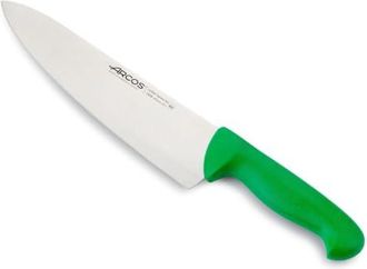 Arcos Couteau de Chef Professionnel - Lame Acier Inoxydable Nitrum 25 cm - Durabilité et Coupe Supérieure - Manche Polypropylène Vert - Série 2900