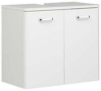 PELIPAL Waschbeckenunterschrank Quickset 359 in Weiß Hochglanz, 60 cm breit | Waschbeckenschrank ohne Waschbecken mit 2 Türen