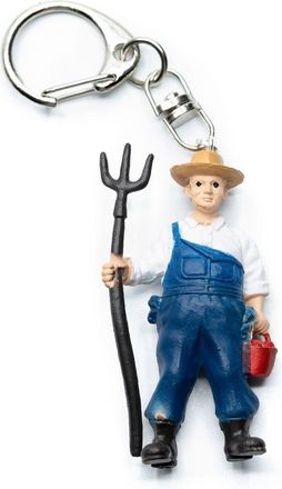 Miniblings Bauer Schl&uuml;sselanh&auml;nger Farmer Landwirt Hut - Handmade Modeschmuck I Anh&auml;nger Schl&uuml;sselring Schl&uuml;sselband Keyring