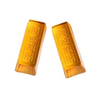 DOITOOL 2 Stück Teiliges Dekorative Simulation Falscher Goldziegel für Haus Büro als Briefbeschwerer und Show Props Feng Shui Glücksbringer