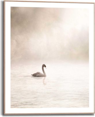 Reinders Gerahmtes Bild, Schwan im Nebel, Wohnzimmer, Bilder, Wanddeko, Room Decor, MDF, Beige, 50 x 40