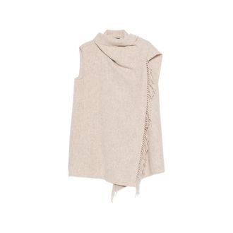 Fabiana Filippi Cape mit Fransenbesatz - - Jackets - Damen - Beige - ONE SIZE