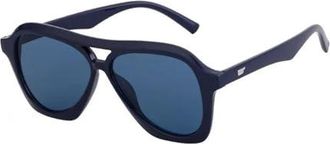 Generic Lunettes de soleil vintage à grand cadre pour femmes pour hommes de luxe, punk, tendance, populaires UV400, bleu bleu, Taille unique
