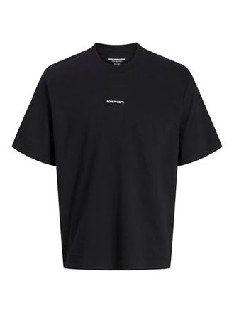 Jack & Jones Jcocover Script Back T-Shirt &agrave; col Rond, Noir, M
