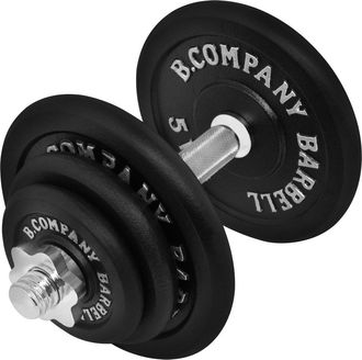 Bad Company Guss Kurzhantel-Set 20Kg (1 x Kurzhantelstange 35cm, 2x1,25, 2x2,5 und 2x5Kg Hantelscheiben) Hantelset Hanteln Gewichte