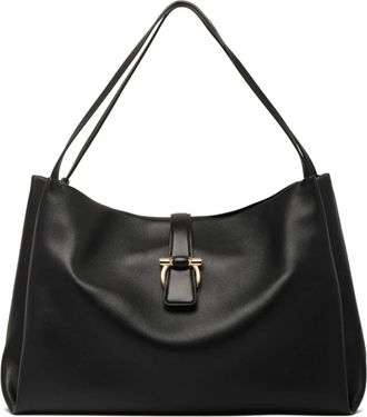 Ferragamo Femme, Sacs, Noir, Taille: ONE Size Medium Gancini Tote Bag