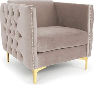 Menzzo Joshua Sessel mit Samtbezug Taupe