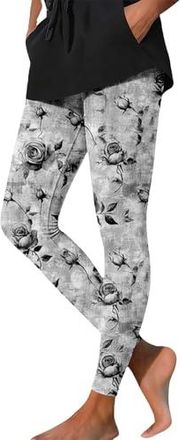 Generic Legging dentra&icirc;nement pour femme - Taille haute - 4 voies - Pantalon de course et de yoga - Bleu, gris, XXL