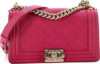 Chanel Boy Flap Bag Quilted Caviar Old Medium crossbody bag - Rosa