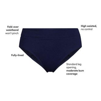 Lands End Bikinihose zum Umschlagen, High Waist,, Damen, Gr&ouml;&szlig;e:58 plus, Blau, Elasthan/Nylon-Mischung, by Lands End