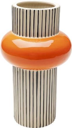 Kare Design Design Vase Calabria, Orange, Deko Vase, Blumenvase, Porzellan, handgearbeitet, Unikat, 28 cm (H)
