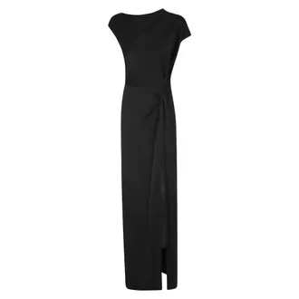 Federica Tosi Femme, Robes, Noir, Taille: 36 FR Robe Longue en Satin