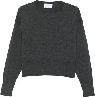 Daniele Fiesoli Pull col rond &agrave; &eacute;paules tombantes en laine m&eacute;rinos extra-fine - Femme - Sweatshirts et sweats &agrave; capuche - Gris - Taille: 38 FR