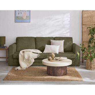 Best Mobilier Marilia - 3-sizter sofa - schlaffunktion déplimousse - aus cordstoff - grün