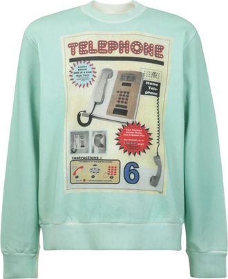 Maison Margiela Homme, Sweatshirts et sweats &agrave; capuche, Vert, Taille: M SweaT-shirt &agrave; imprim&eacute; graphique