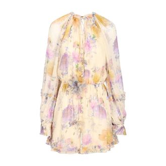 Zimmermann Luna Ruffle Playsuit - - Jumpsuits & Playsuits - Damen - Mehrfarbig - M