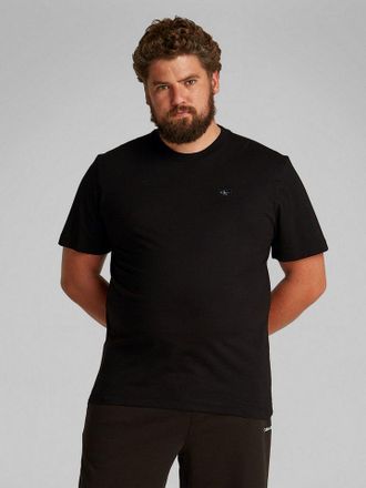 Calvin Klein Plus T-Shirt PLUS WOVEN LABEL REGULAR TEE in großen Größen, mit kleinem Logo-Patch
