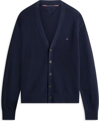 Tommy Hilfiger Strickjacke aus Baumwolle mit Logo-Stickerei in