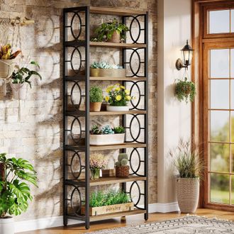 Tribesigns Pflanzenst&auml;nder holz, 6-stufig 180 cm hoher industrieller Pflanzenst&auml;nder, robustes freistehendes Ausstellungsregal f&uuml;r den Innenbereich, Balkon, Gart