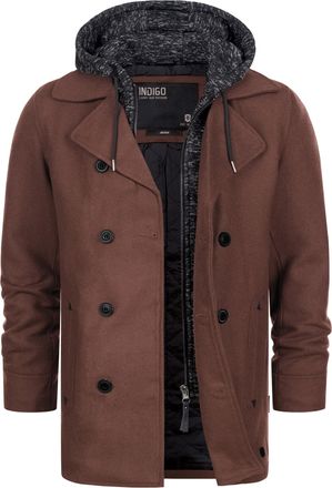 Indicode Herren Cliff Kurzmantel mit Stehkragen | Wollmantel Herrenmantel Mantel Demitasse, XL