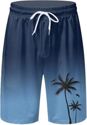 Generic Maillot de bain pour homme avec doublure en maille, short de plage et poches, bleu fonc&eacute;, XXL