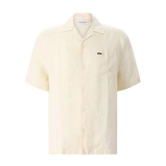 Lacoste Homme, Chemises, Beige, Taille: S Short Sleeve Chemises