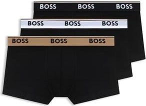 HUGO BOSS Lot de 3 boxers unis en coton m&eacute;lang&eacute;