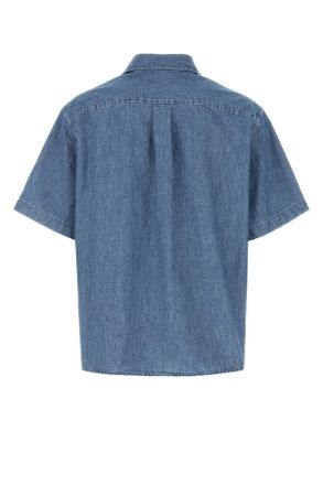 Valentino Garavani Mens Denim Shirt Mediumbluedenim Exterior: Cotton Camicie