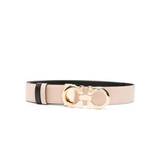 Ferragamo Femme, Accessoires, Beige, Taille: 75 CM Ceinture réversible en cuir avec boucle Gancini